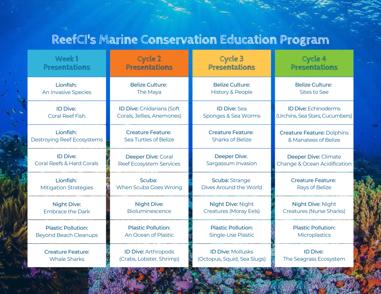 ReefCI's New and Improved Marine Conservation Program - Reef ...